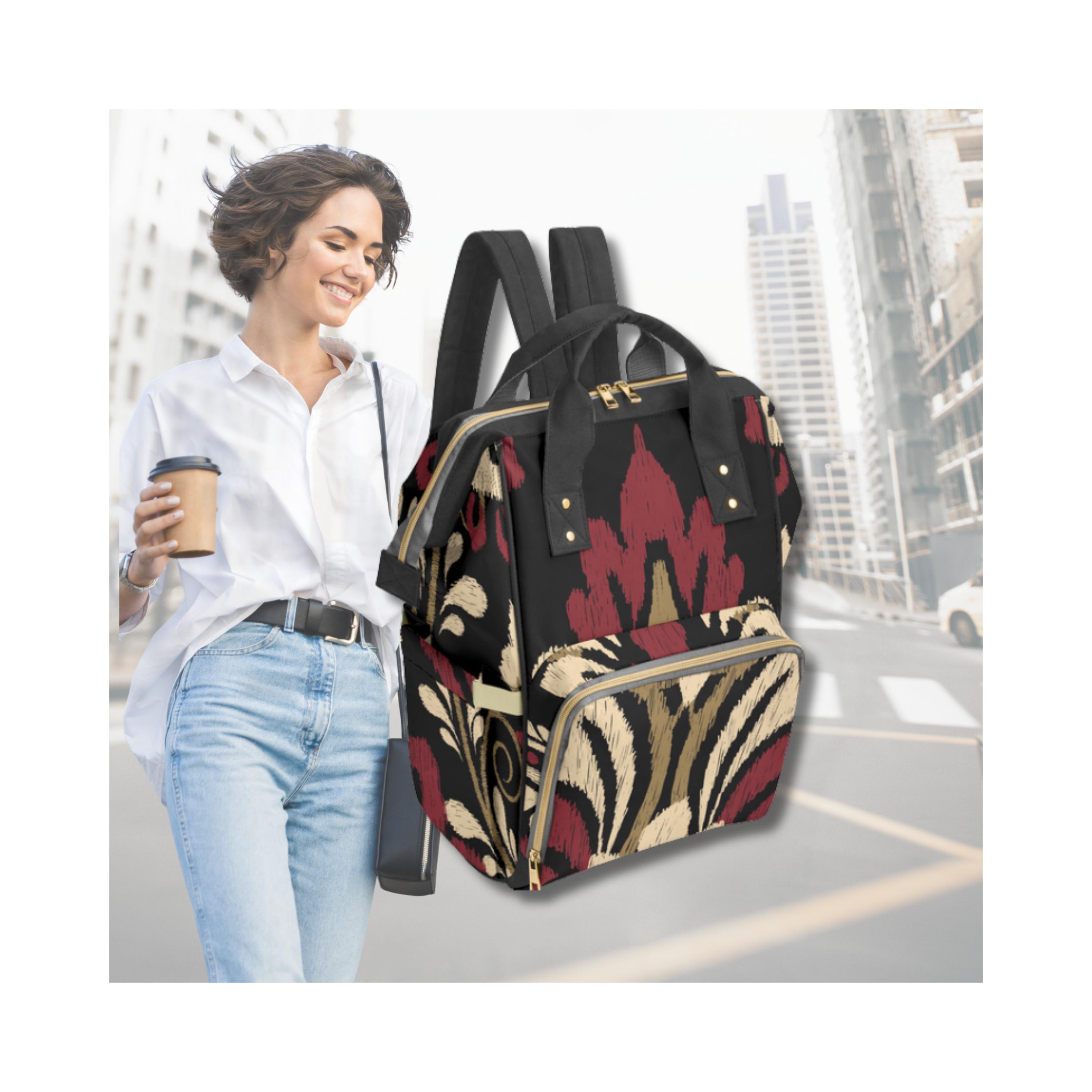 Custom Colorful Canvas Backpack Travel Bag Daypack Personalized Ikat ...