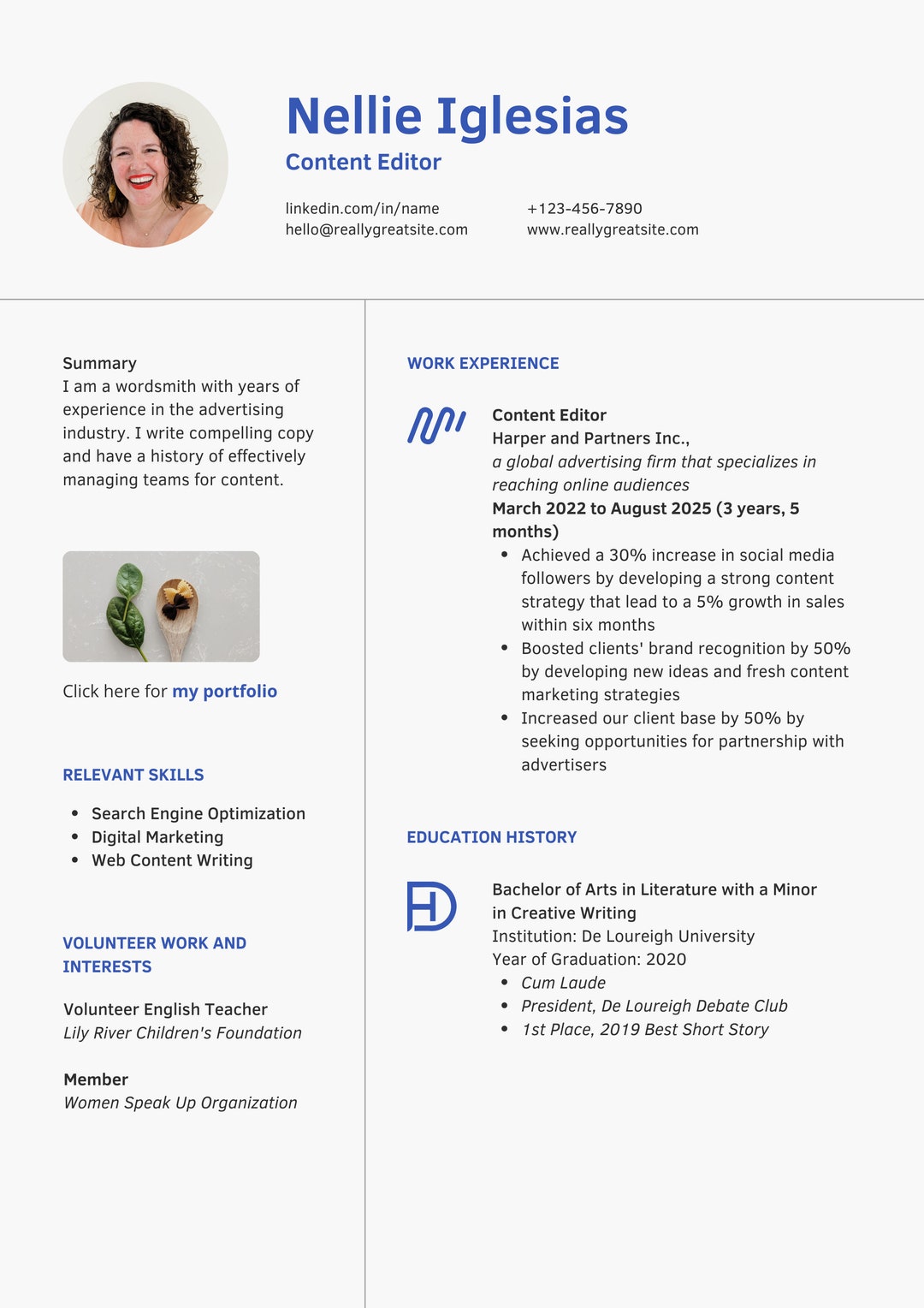 Modern Resume Template With Photo photo-enhanced CV Kit A - Etsy