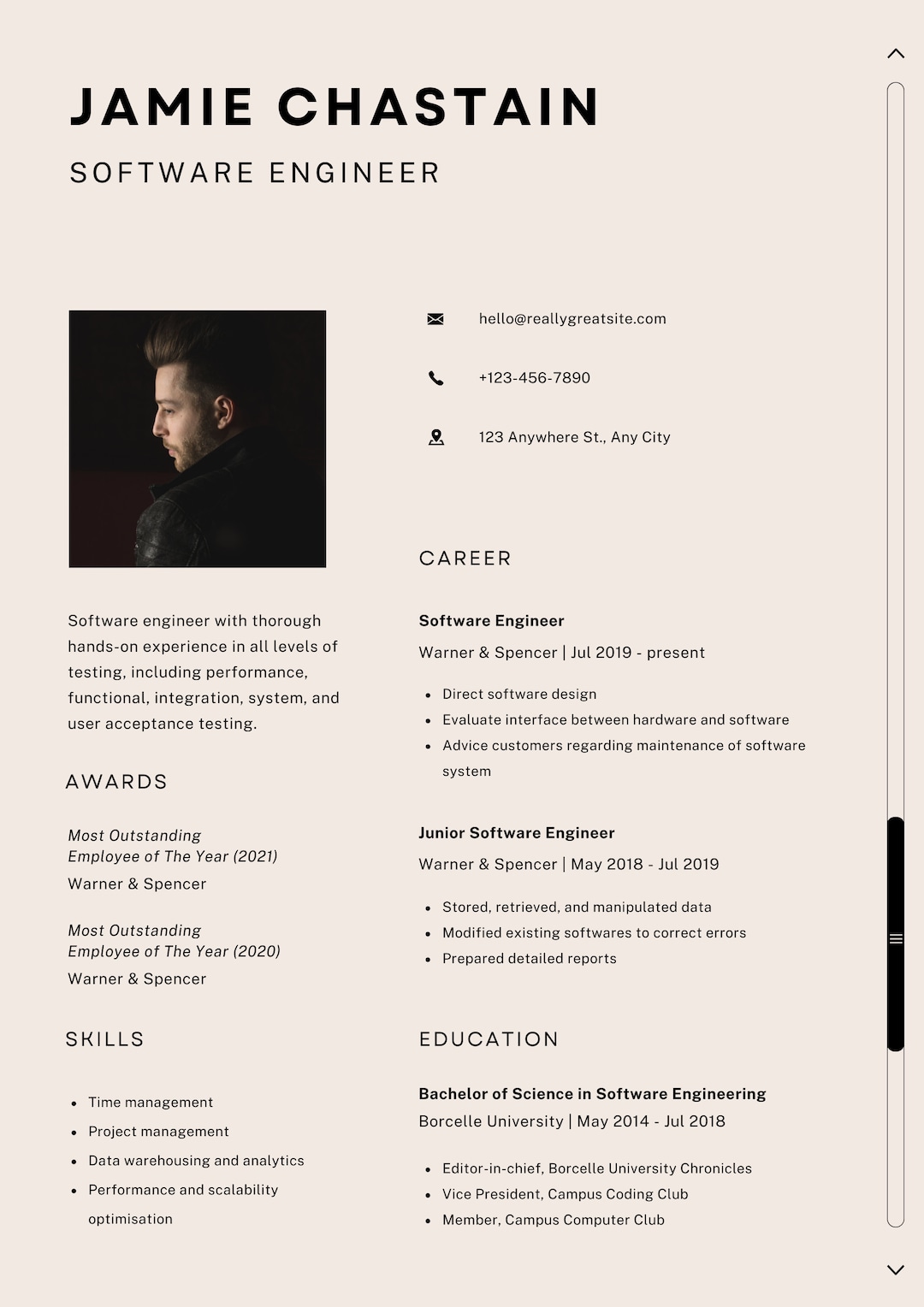 Modern Resume Template With Photo photo-enhanced CV Kit A - Etsy