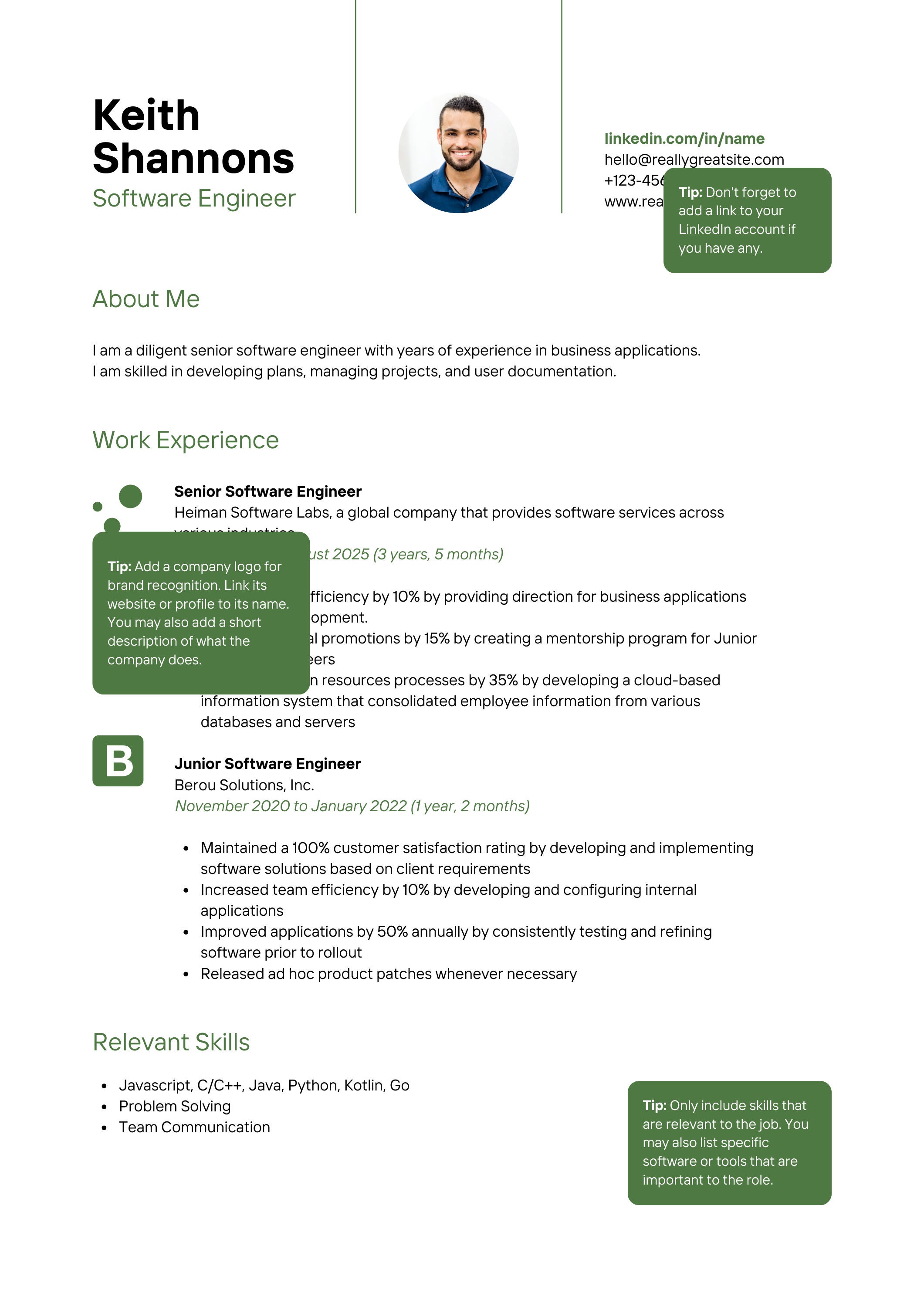 Modern Resume Template With Photo photo-enhanced CV Kit A - Etsy