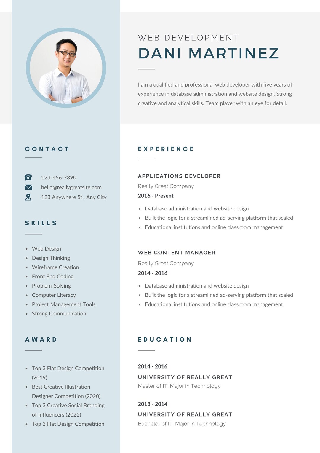 Modern Resume Template With Photo photo-enhanced CV Kit A - Etsy
