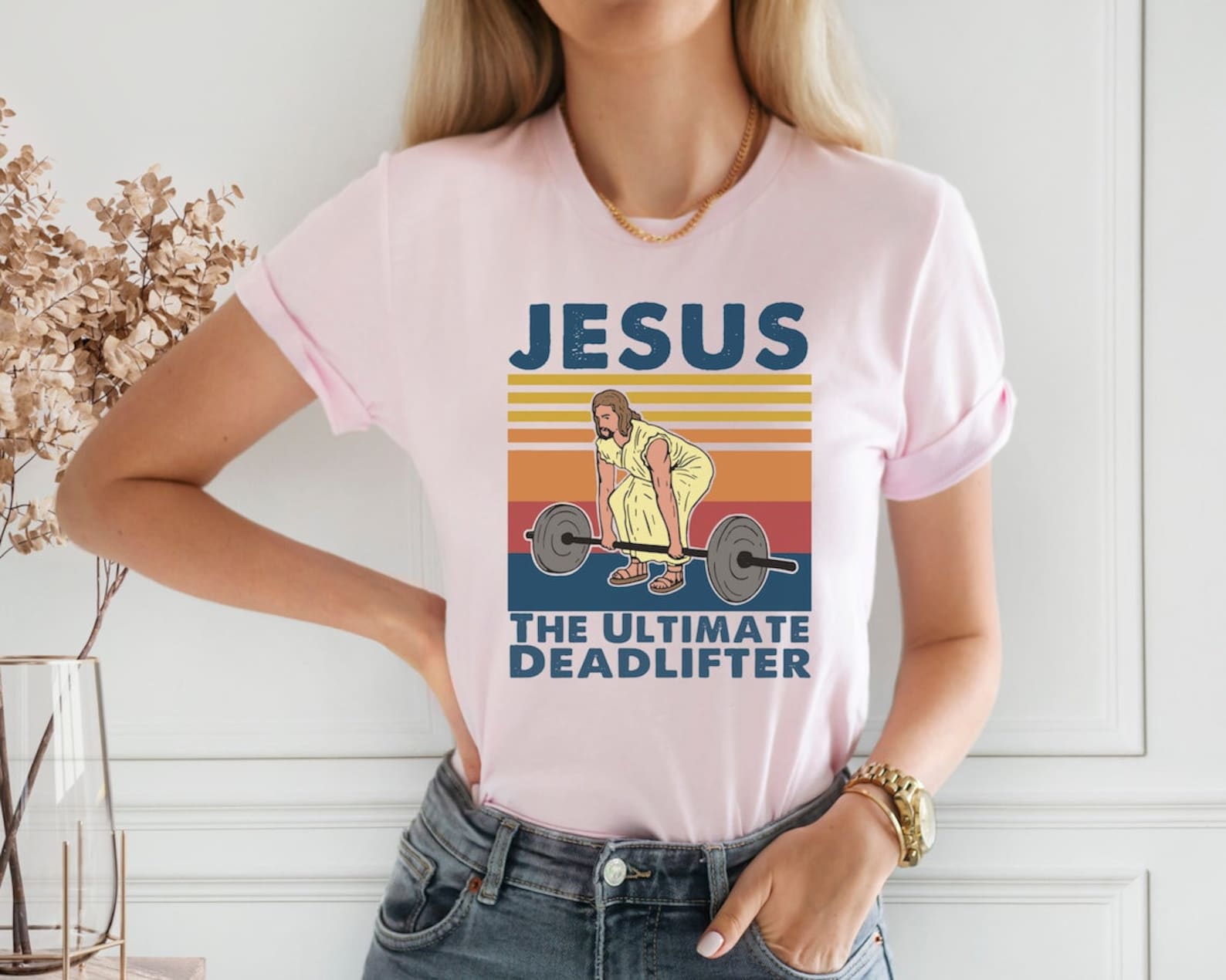 Jesus the Ultimate Deadlifter T-shirt, Religious Faith Gym Shirt, Cute ...