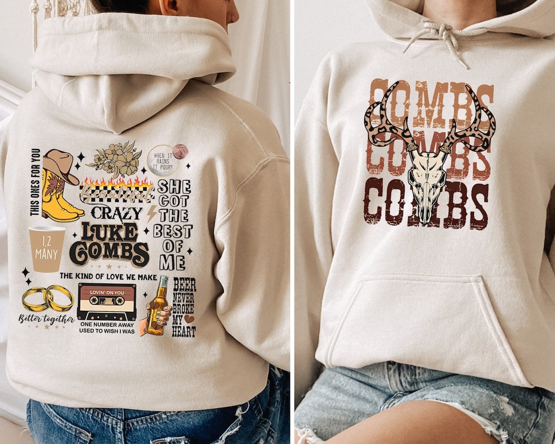 Combs Bullhead Sweatshirt & Hoodie, Luke Combs Fan, Two Side, Country ...