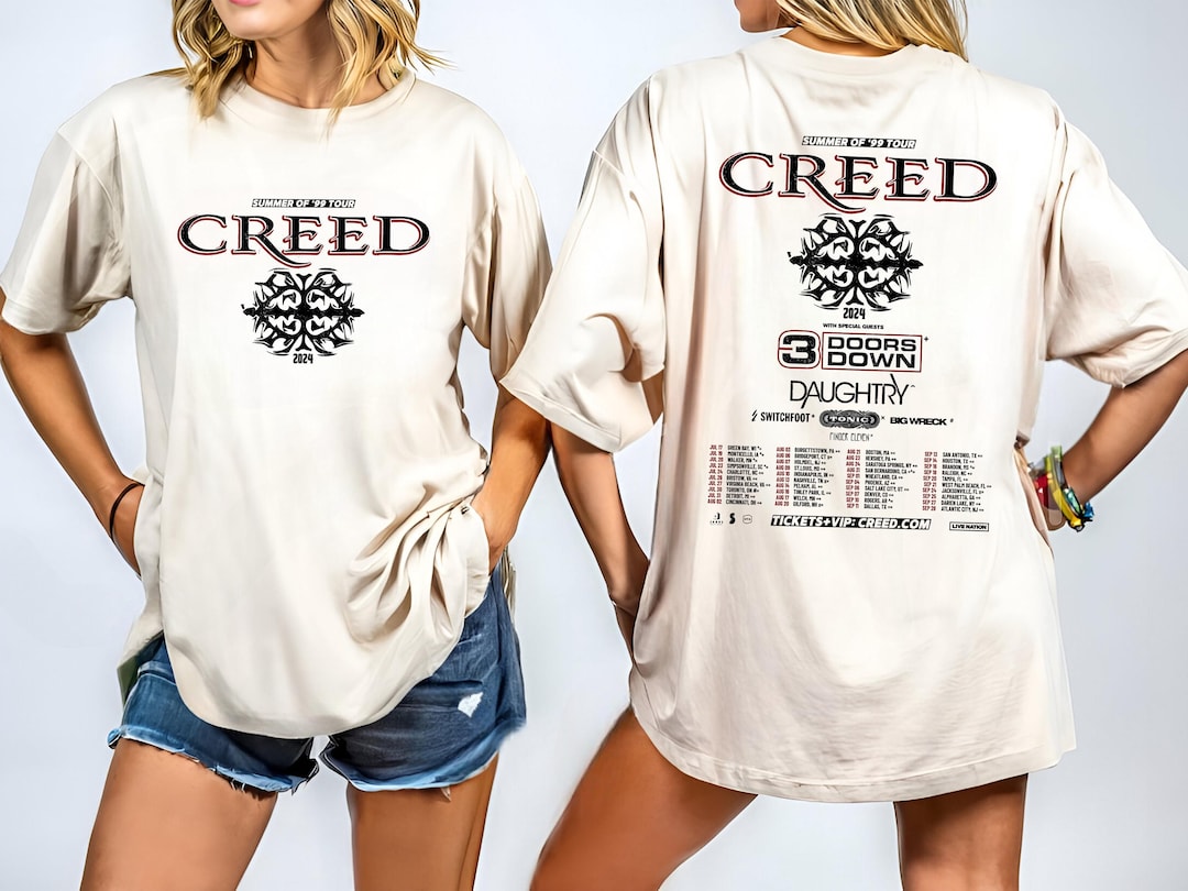 Creed Band 2024 Tour Summer of ’99 Tour Shirt, Creed 2024 Concert Merch ...