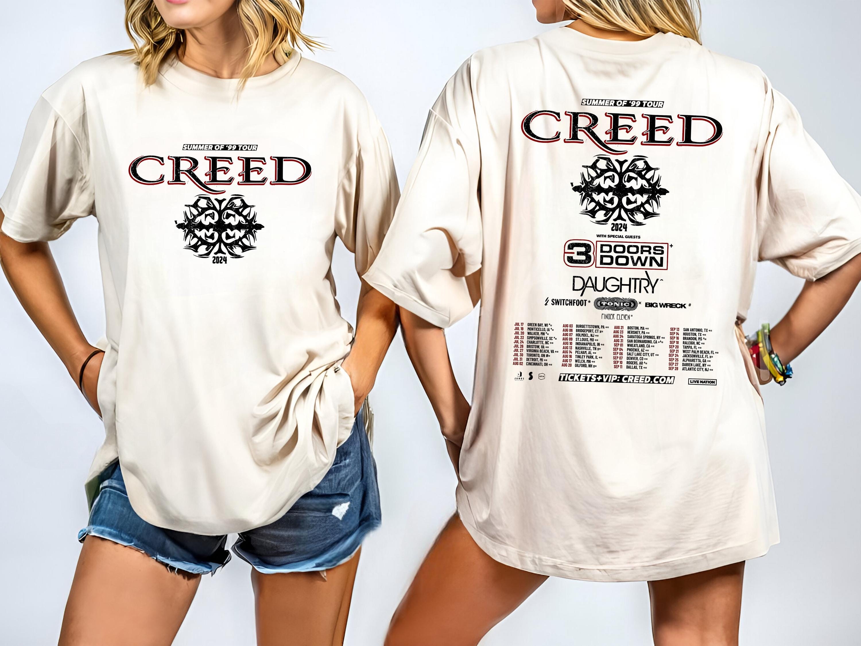 Creed Band 2024 Tour Summer of ’99 Tour Shirt, Creed 2024 Concert Merch ...