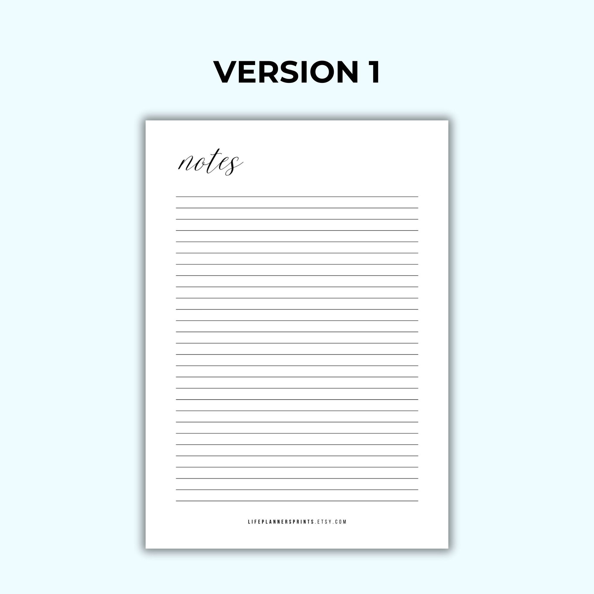 Note Page Printable, Lined Notes, Note Taking, Note Pages, Student ...