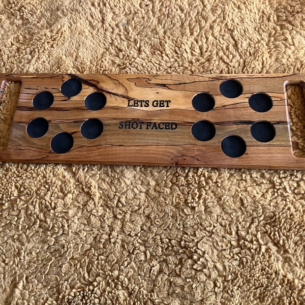 Wooden Shot Glass Serving Tray Etsy