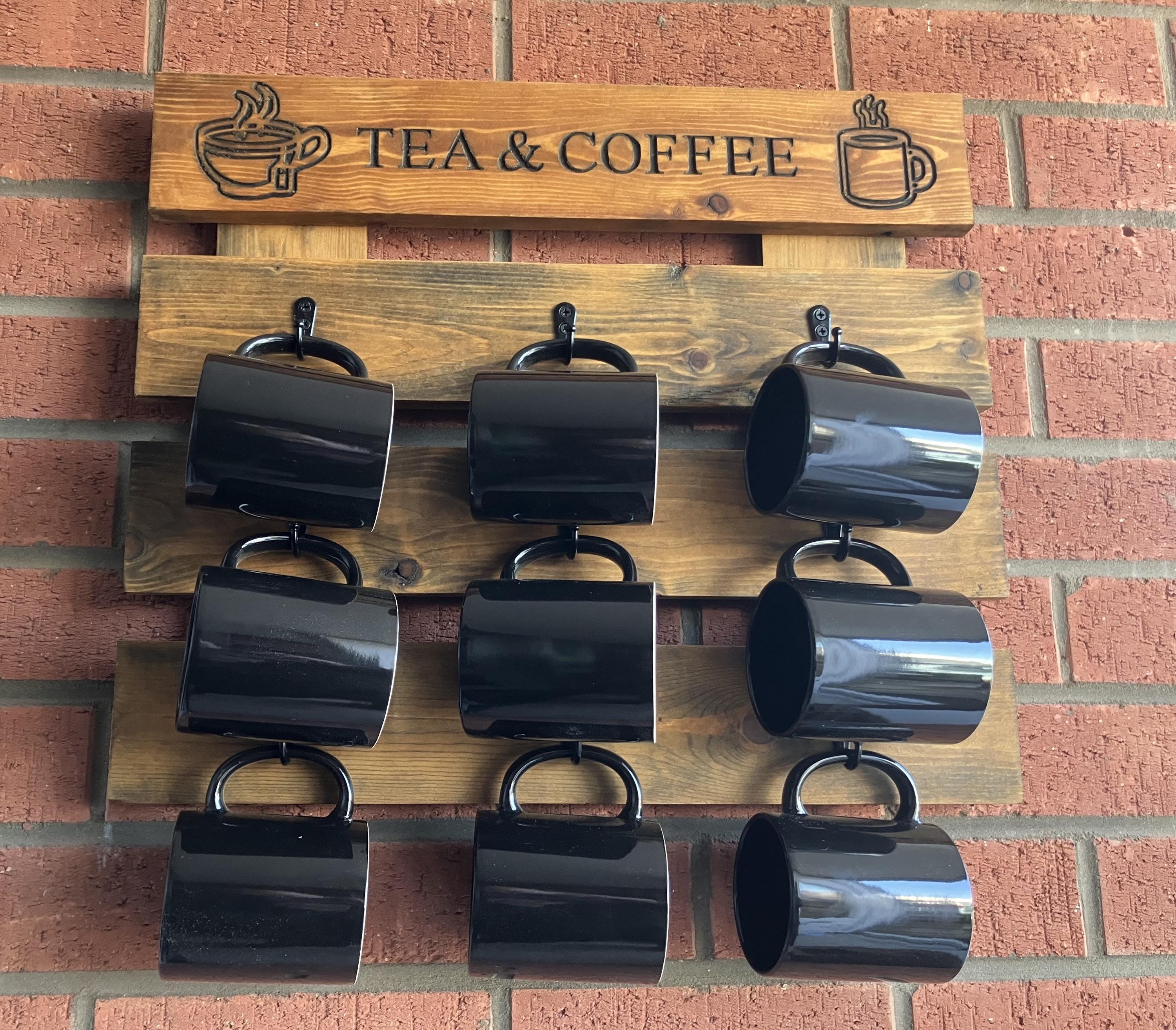 Rustic Coffee Cup Hanging Wall Rack-cnc Engraved /gift /farmhouse ...