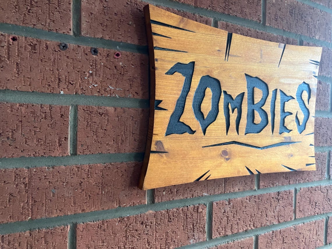 Wooden “zombies” Sign – Spooky Halloween Decor - Etsy