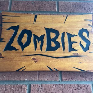 Wooden “zombies” Sign – Spooky Halloween Decor - Etsy