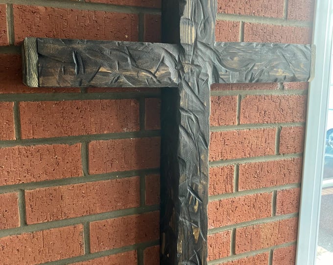 Handcrafted Large Rustic Aged Wooden Wall Cross/ Spiritual Gift ...