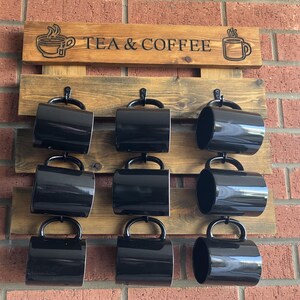Rustic Coffee Cup Hanging Wall Rack-cnc Engraved /gift /farmhouse ...