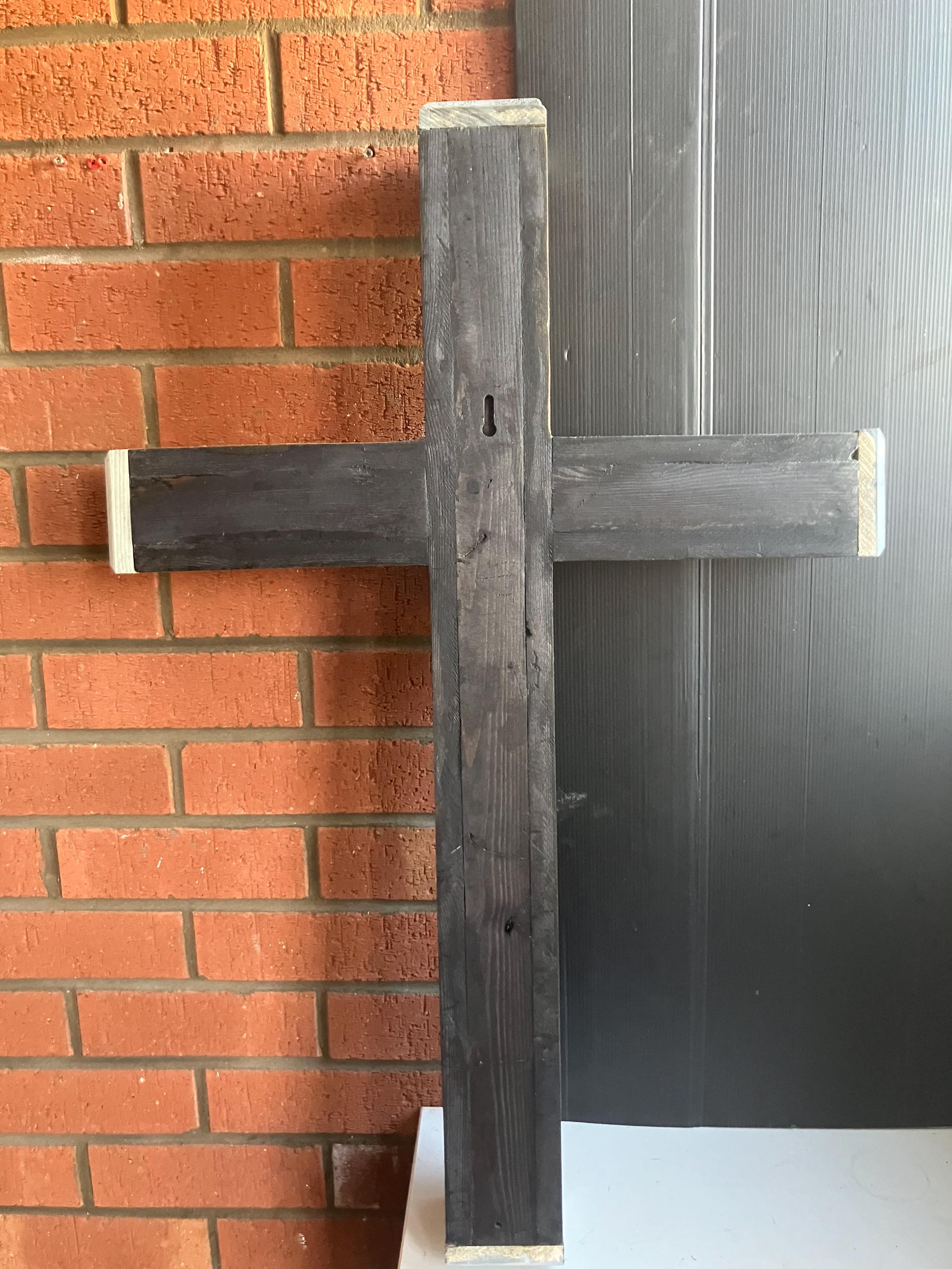 Handcrafted Large Rustic Aged Wooden Wall Cross/ Spiritual Gift ...