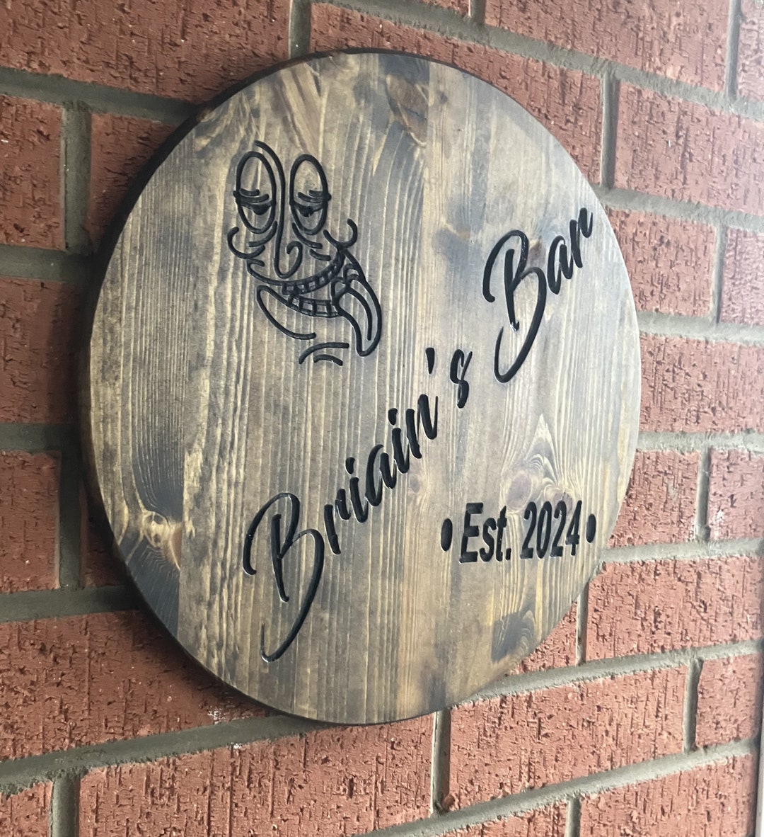 Wooden Rustic Bar Sign , Personalised, Bar Ware. Handmade , Gift ,man ...