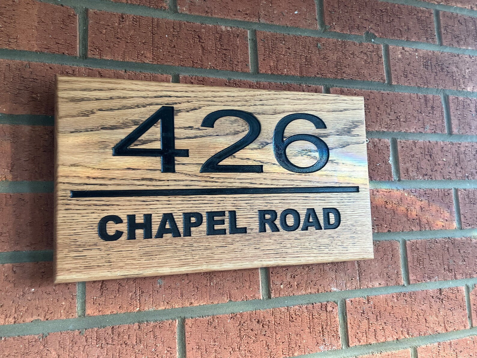 Oak Handmade House Number Sign Engraved Carved Outdoor Name Plaque - Etsy