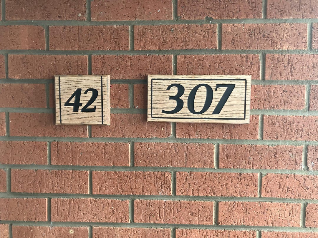 Oak Sign. Handmade House Number Sign Engraved Carved Outdoor Name ...