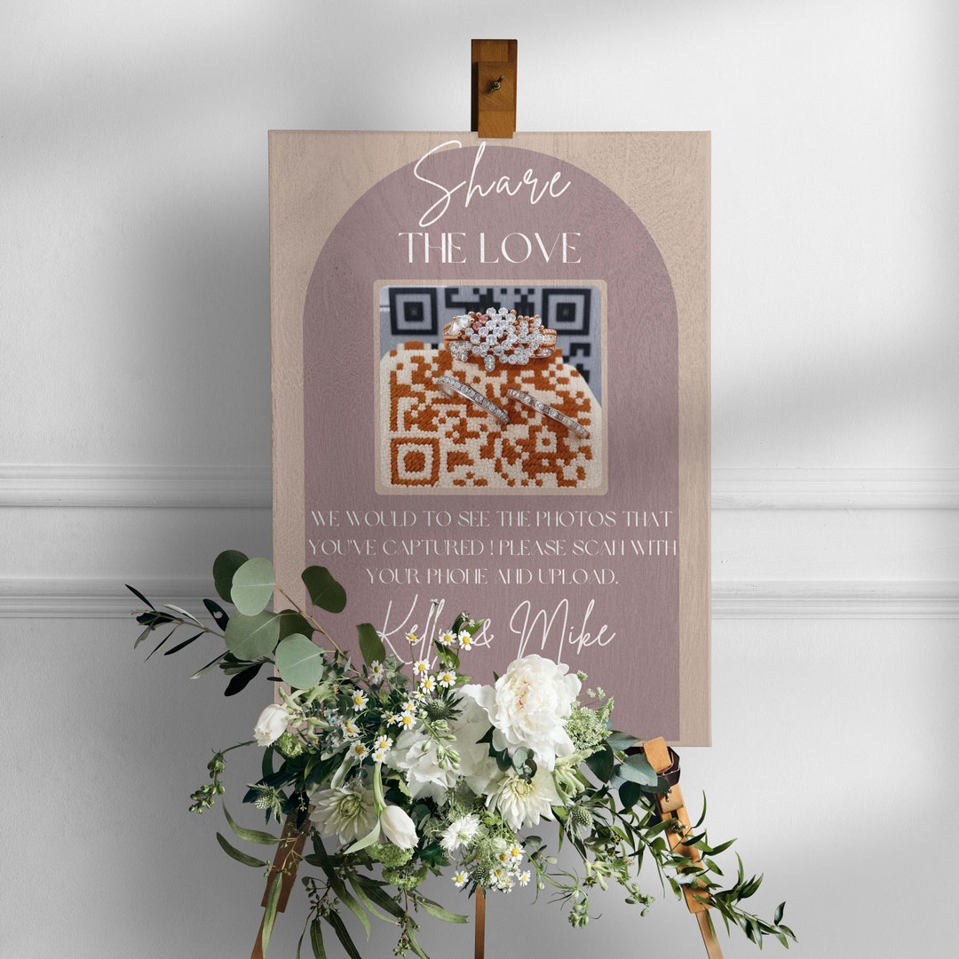 Buy Custom QR Code Sign Wedding QR Code Printable Sign Modern Online in ...