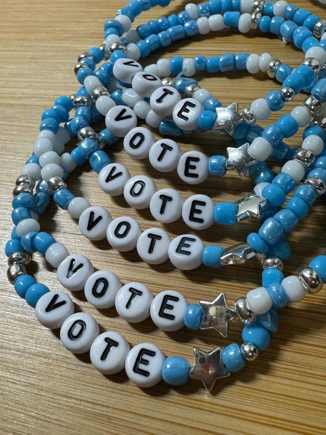 Vote Friendship Bracelets - Blue, White and Silver Bulk Pack of 6 - Etsy