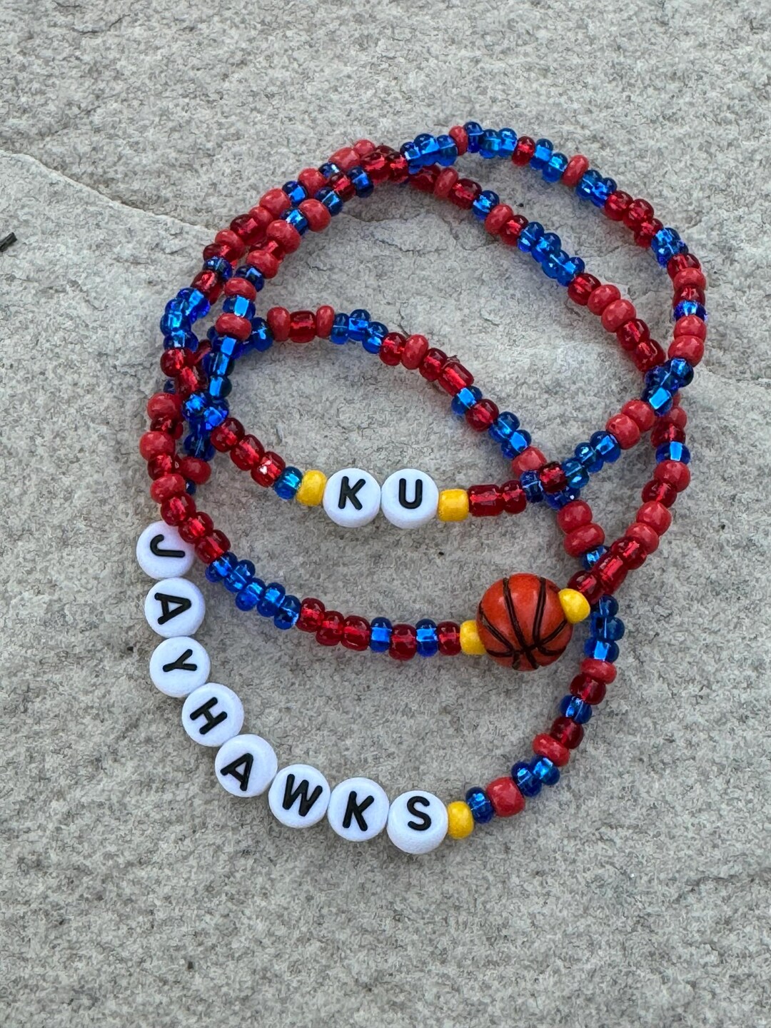 KU Jayhawks Wrap Bracelet - Kansas Basketball Bracelet - KU Jayhawk ...