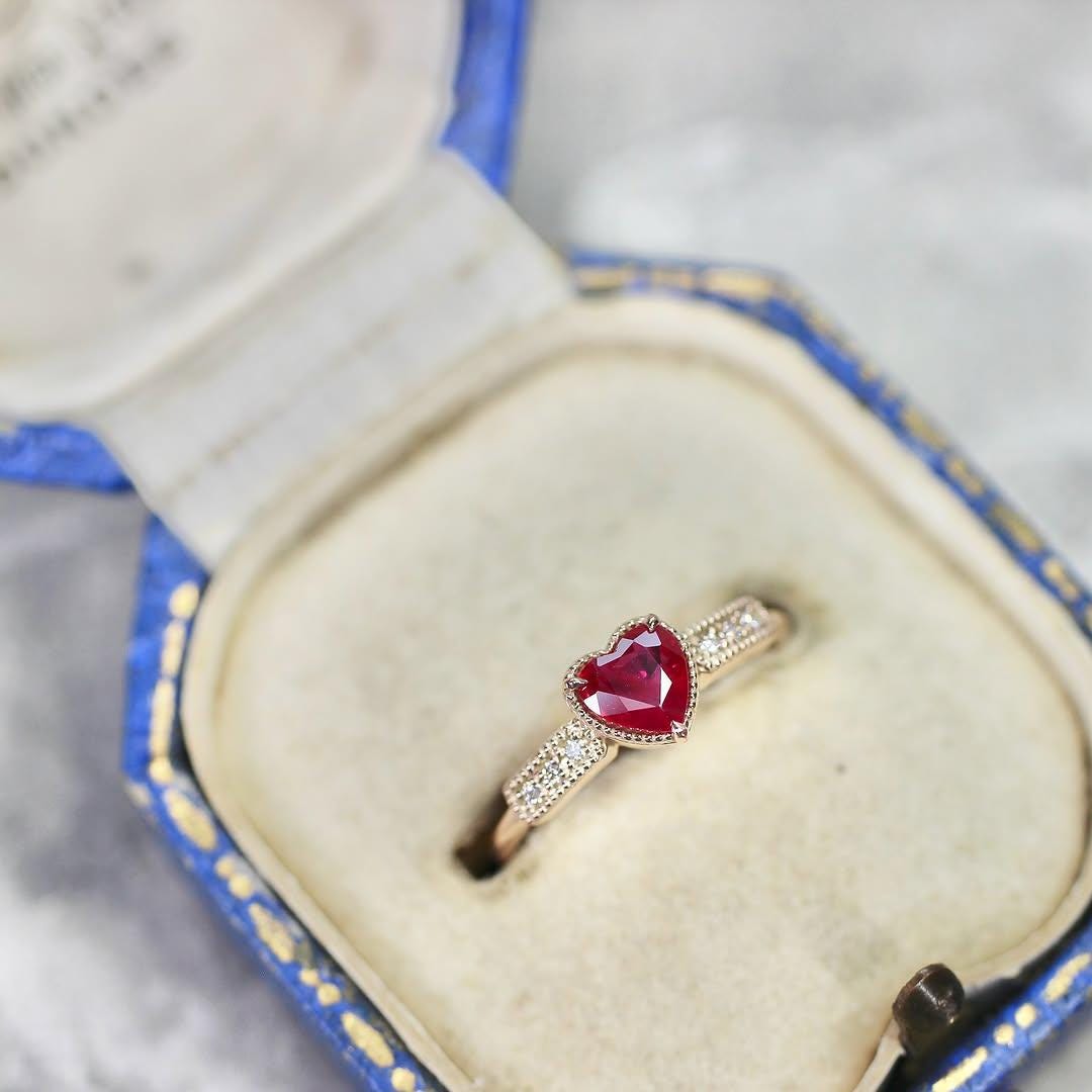 Ruby Heart Ring: 925 Sterling Silver Engagement Ring - Etsy