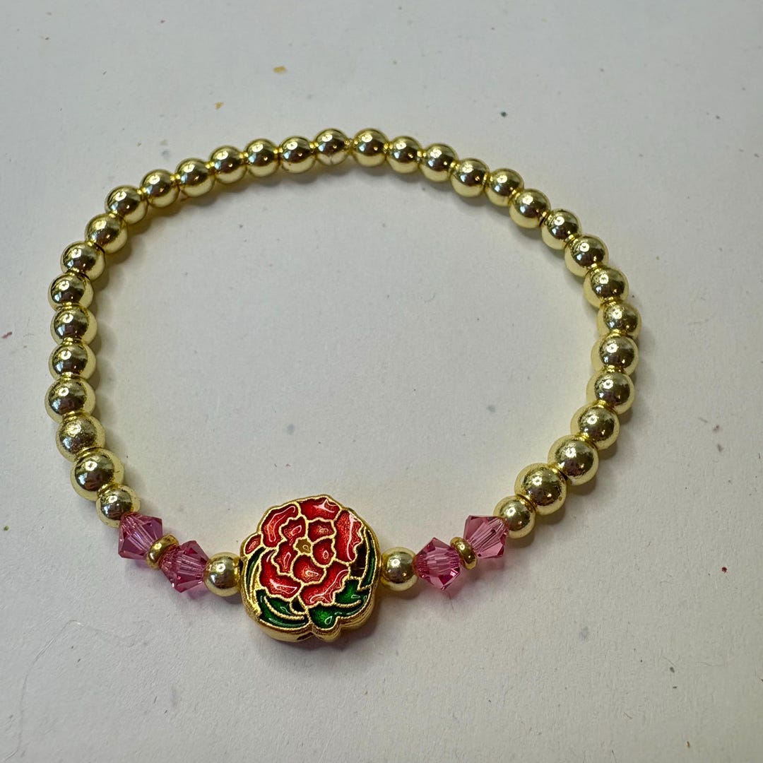 Molly Birth Flower Bracelet Gold Birth Flower Bracelet Personalized ...