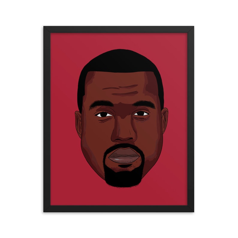 Kanye West Framed Wall Decor Aesthetic Custom Poster Wall Art Music ...