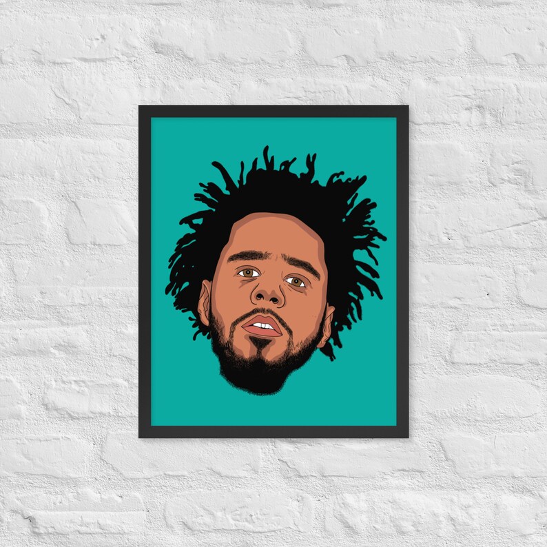 J Cole Framed Wall Decor Aesthetic Custom Poster Wall Art Music Gift ...