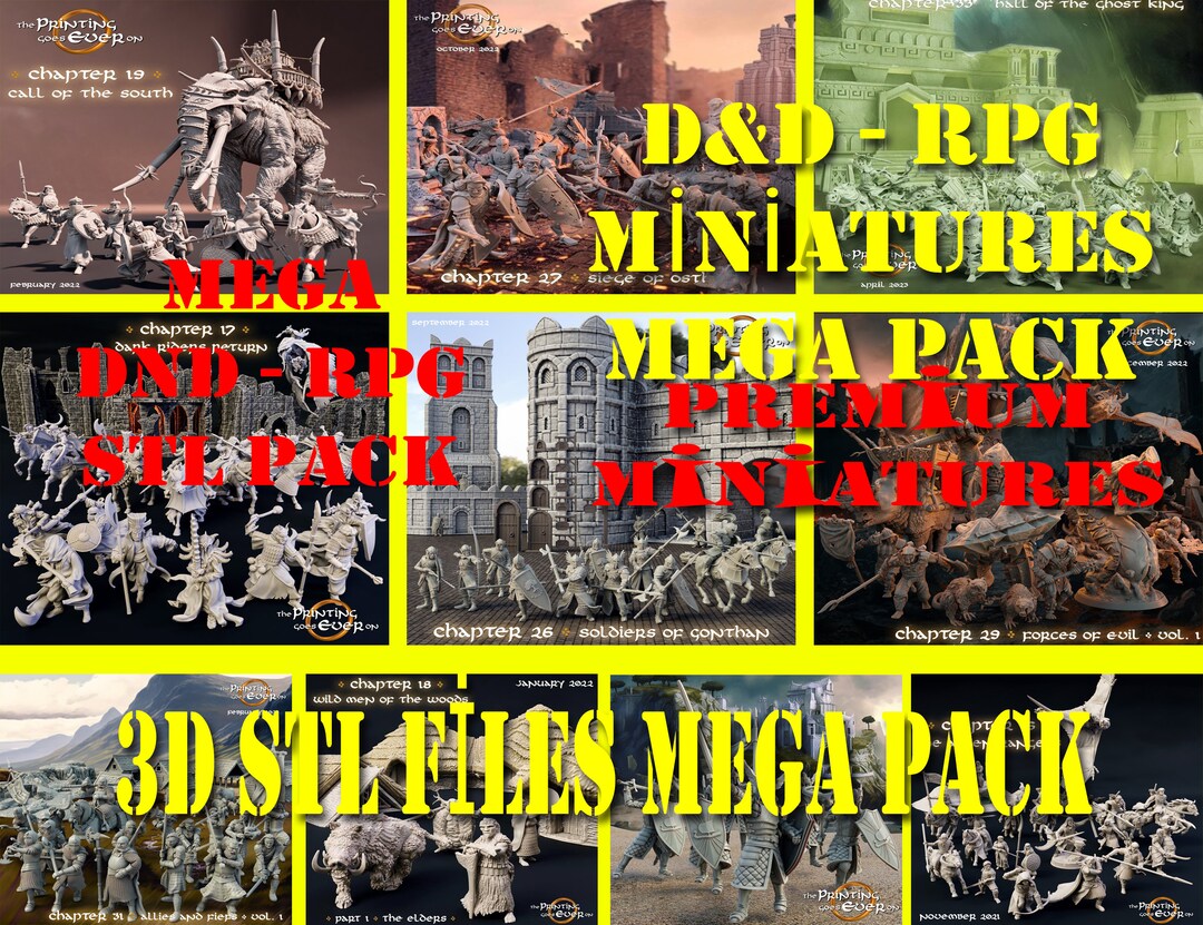 DnD Mega STL PACK, Mega Stl Pack, PREMIUM MINIATURES, Tabletop ...