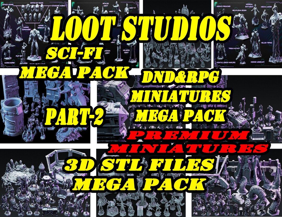 LOOT STUDiOS SCi_Fİ MeGA STL Bundle, Stl Pack, PREMiUM MiNiATURES ...