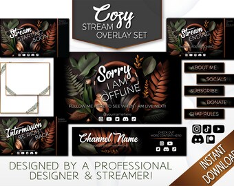 Neon Stream Overlays | Twitch Stream Overlay | Stream Overlay Package | Twitch Graphics | Neon ...