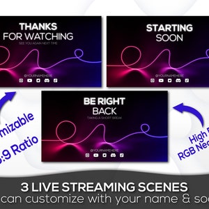 Neon Stream Overlays | Twitch Stream Overlay | Stream Overlay Package ...