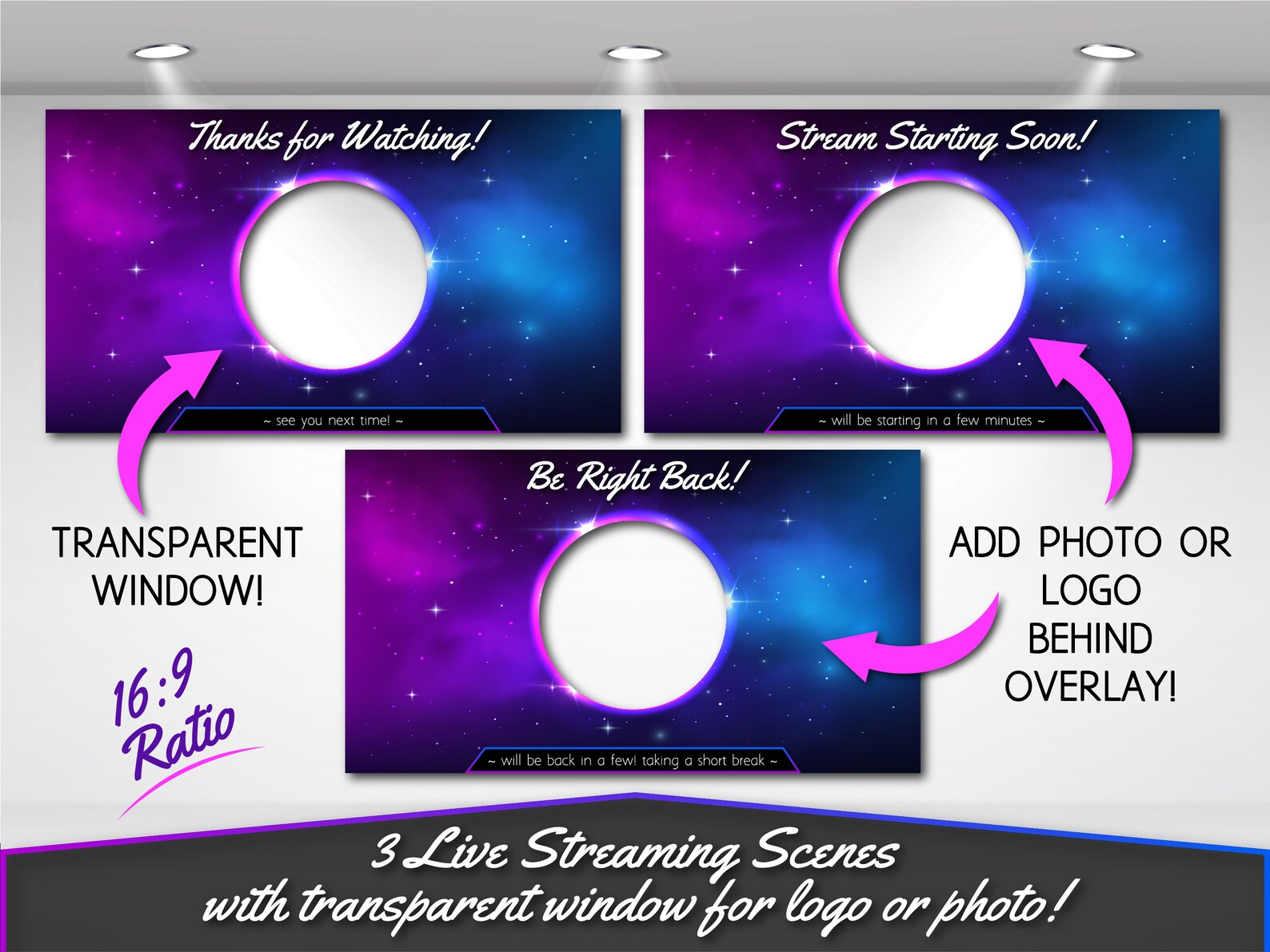 Celestial Space Themed Stream Scene Overlays | Twitch Stream Overlay ...