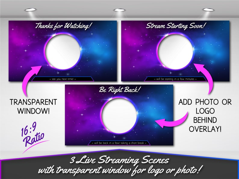 Celestial Space Themed Stream Scene Overlays | Twitch Stream Overlay ...