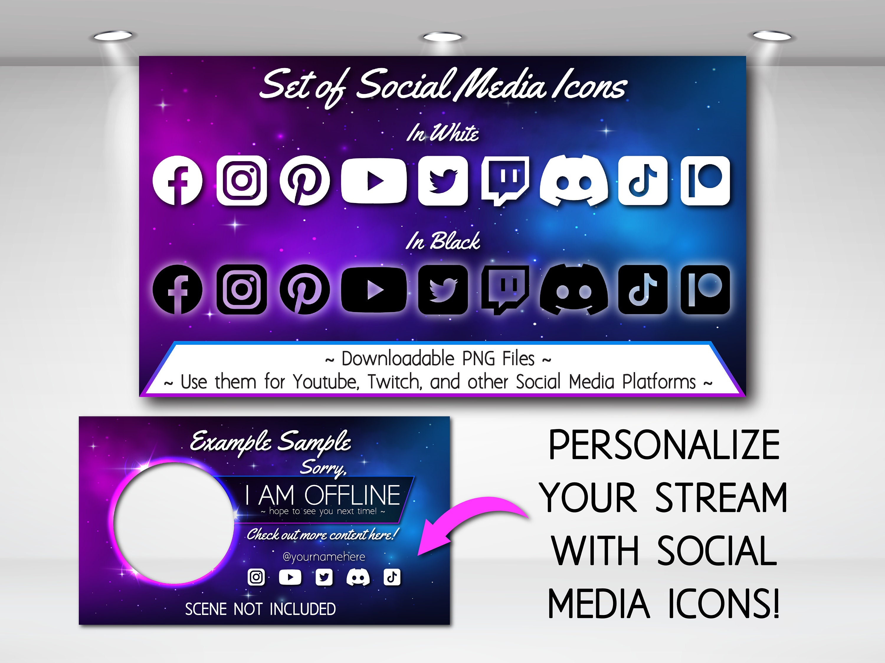 Social Media Icons for Twitch Streaming Scenes | Transparent Png's ...