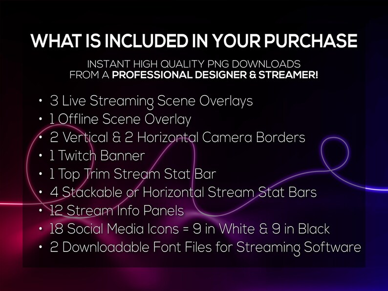 Neon Stream Overlays | Twitch Stream Overlay | Stream Overlay Package ...