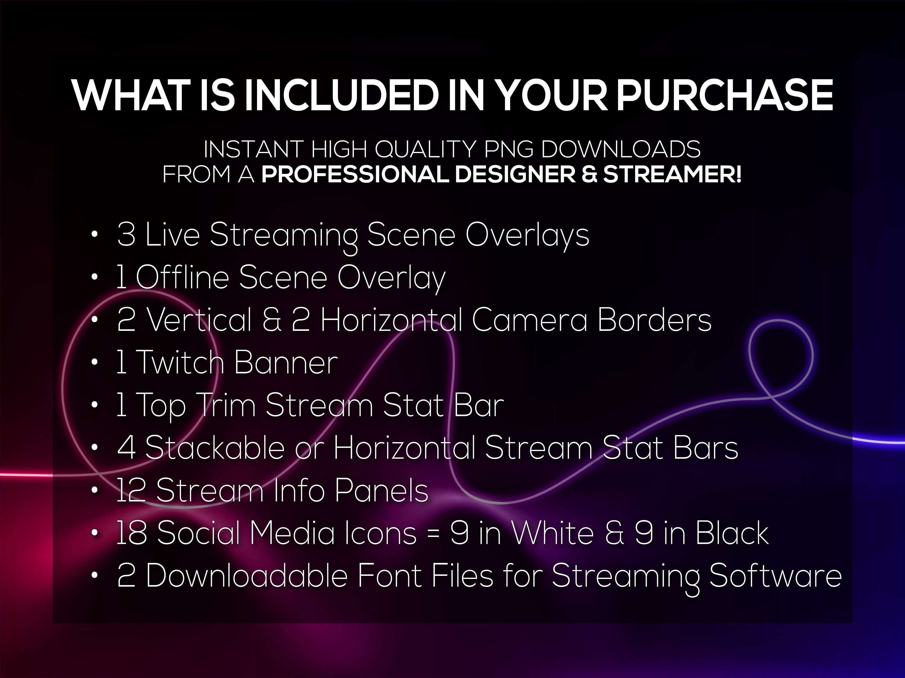 Neon Stream Overlays | Twitch Stream Overlay | Stream Overlay Package ...