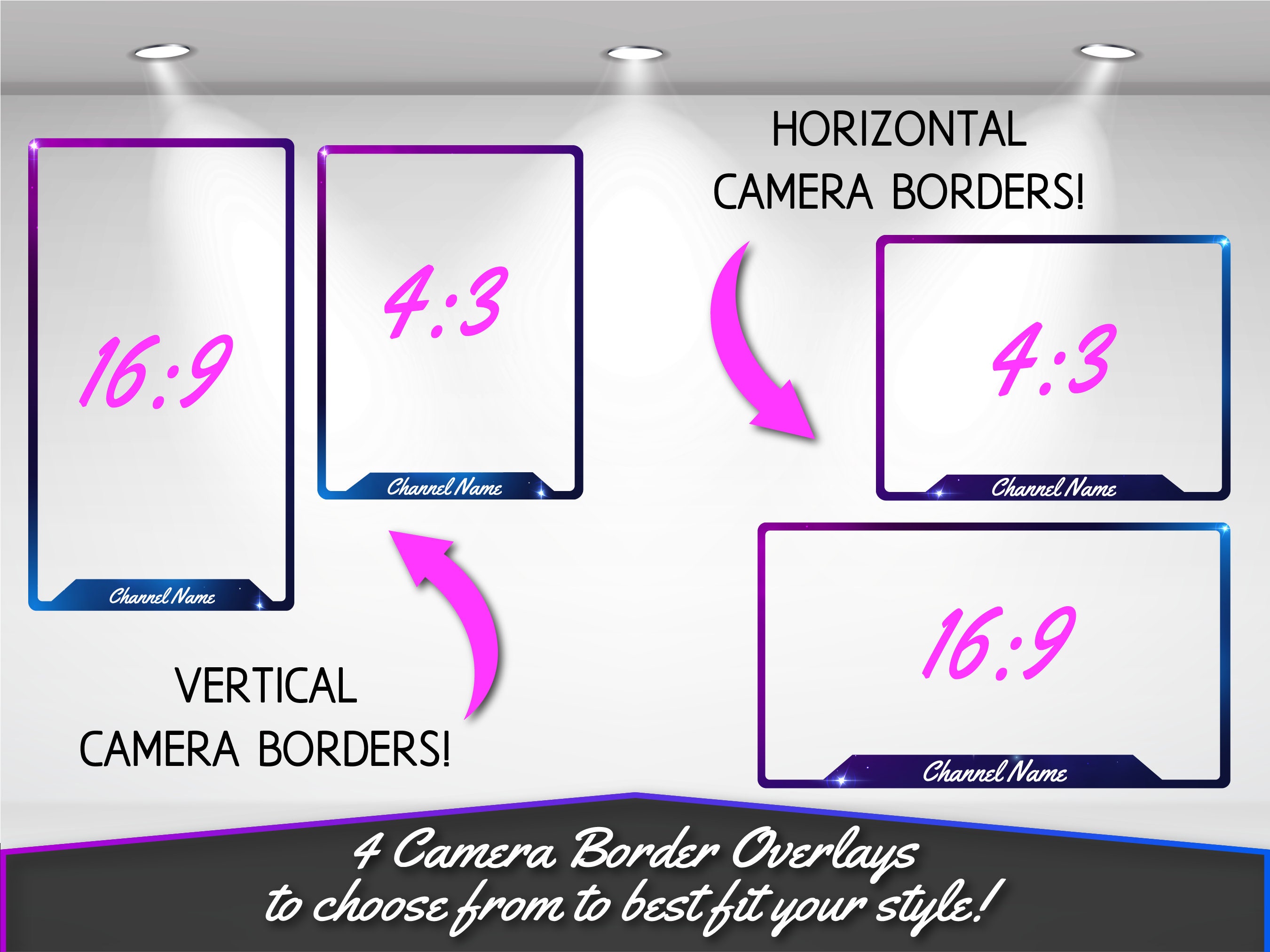 Celestial Space Blue Purple Themed Twitch Kick Overlay Stream Package ...
