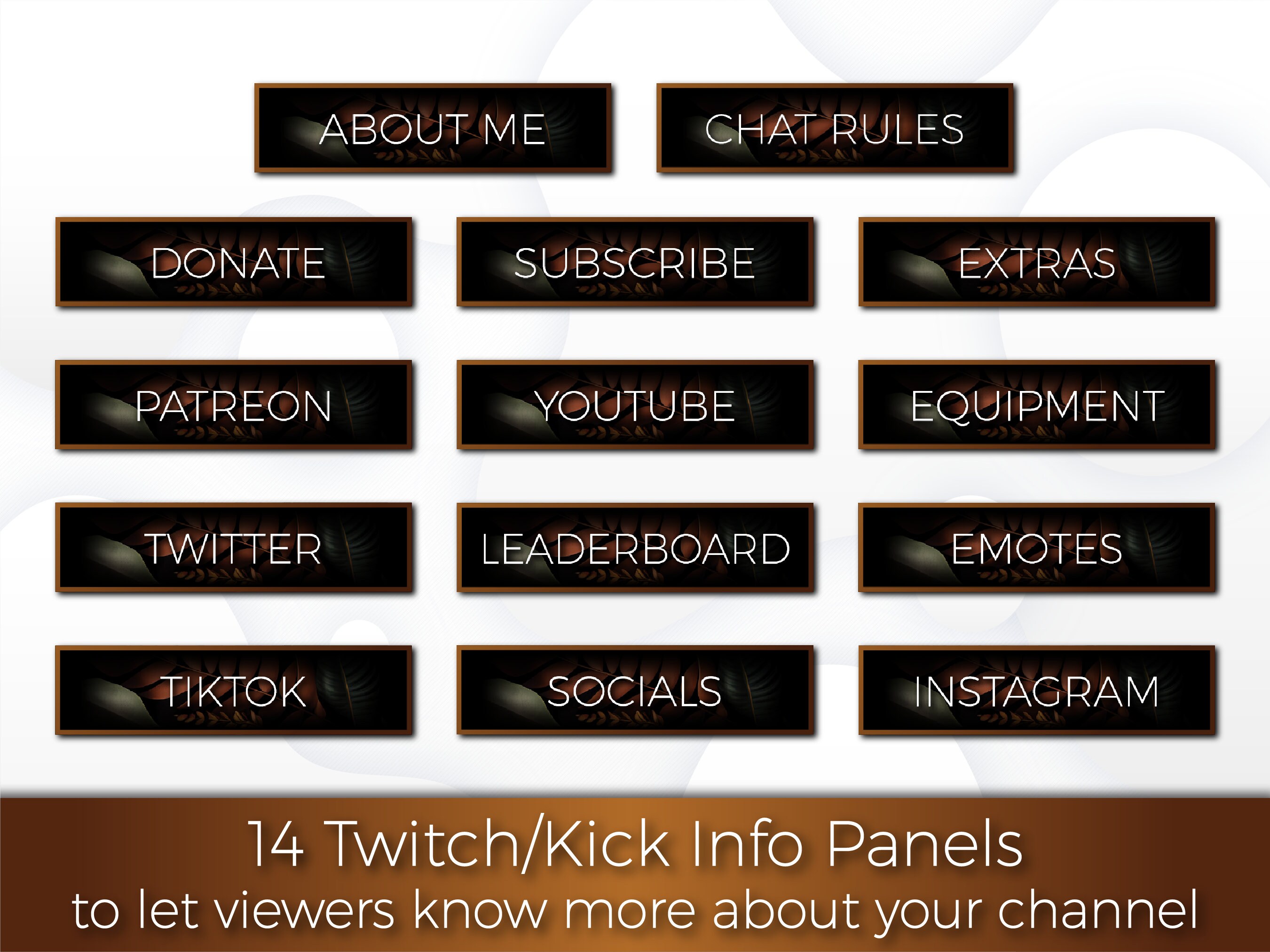 Cozy Vintage Themed Twitch Kick Stream Info Panels Set | Streaming Graphics | Twitch Info Panels ...