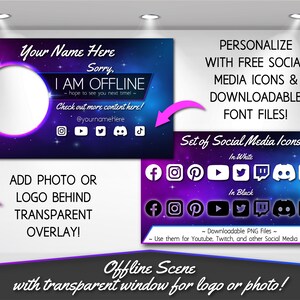 Celestial Space Themed Stream Scene Overlays | Twitch Stream Overlay ...