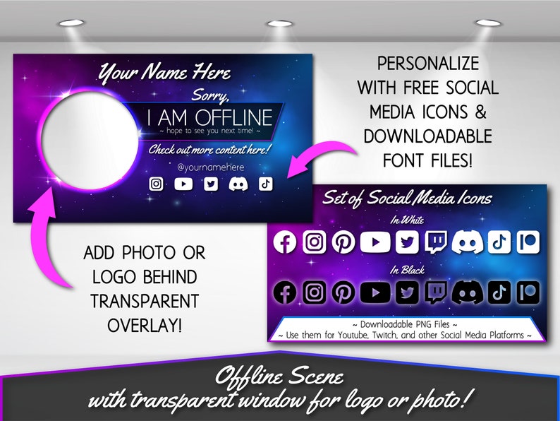 Celestial Space Themed Stream Scene Overlays | Twitch Stream Overlay ...