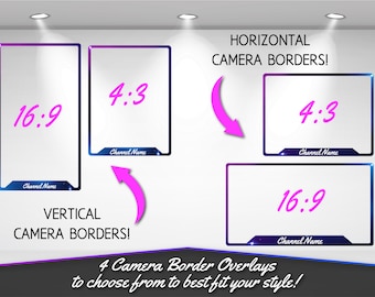 Neon Themed Stream Camera Overlay Borders Set | Twitch Stream Overlay ...