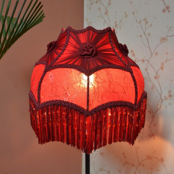 Red Lampshade - Etsy UK