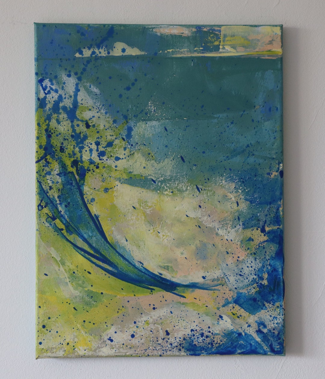Abstract, Acrylic Painting, - "welcoming Wave" - Etsy