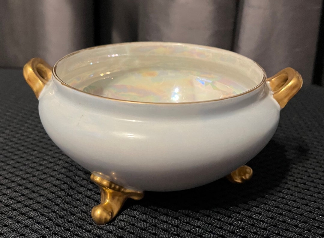 Early 20s, GOA Limoges French Footed Bonbon Bowl-exquisite Manufacture ...