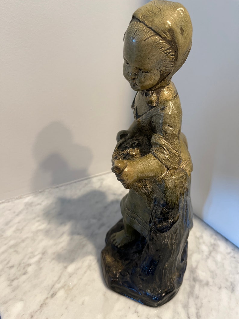 Vintage BORGHESE Chalkware Girl Figurine - Etsy