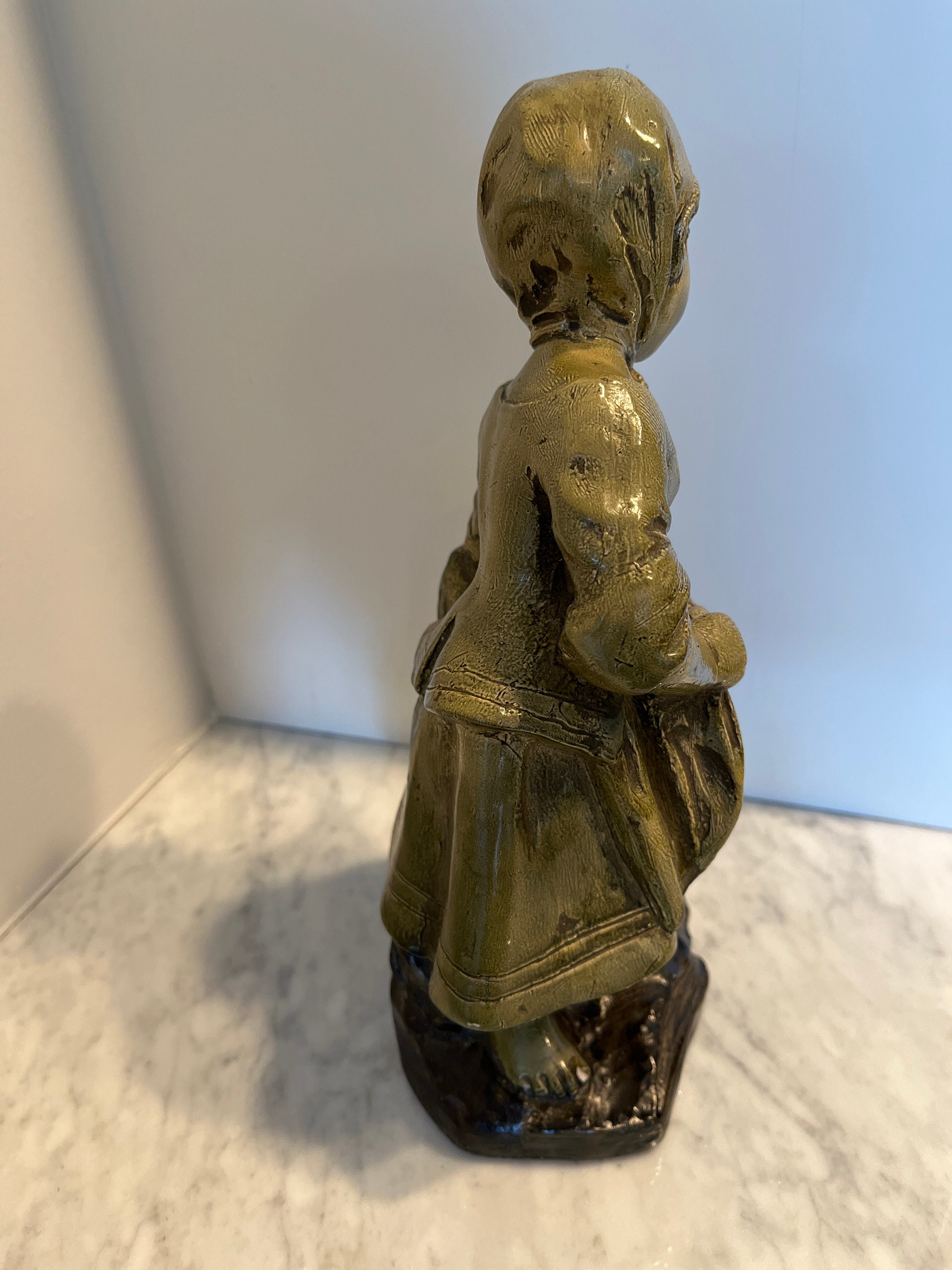 Vintage BORGHESE Chalkware Girl Figurine - Etsy
