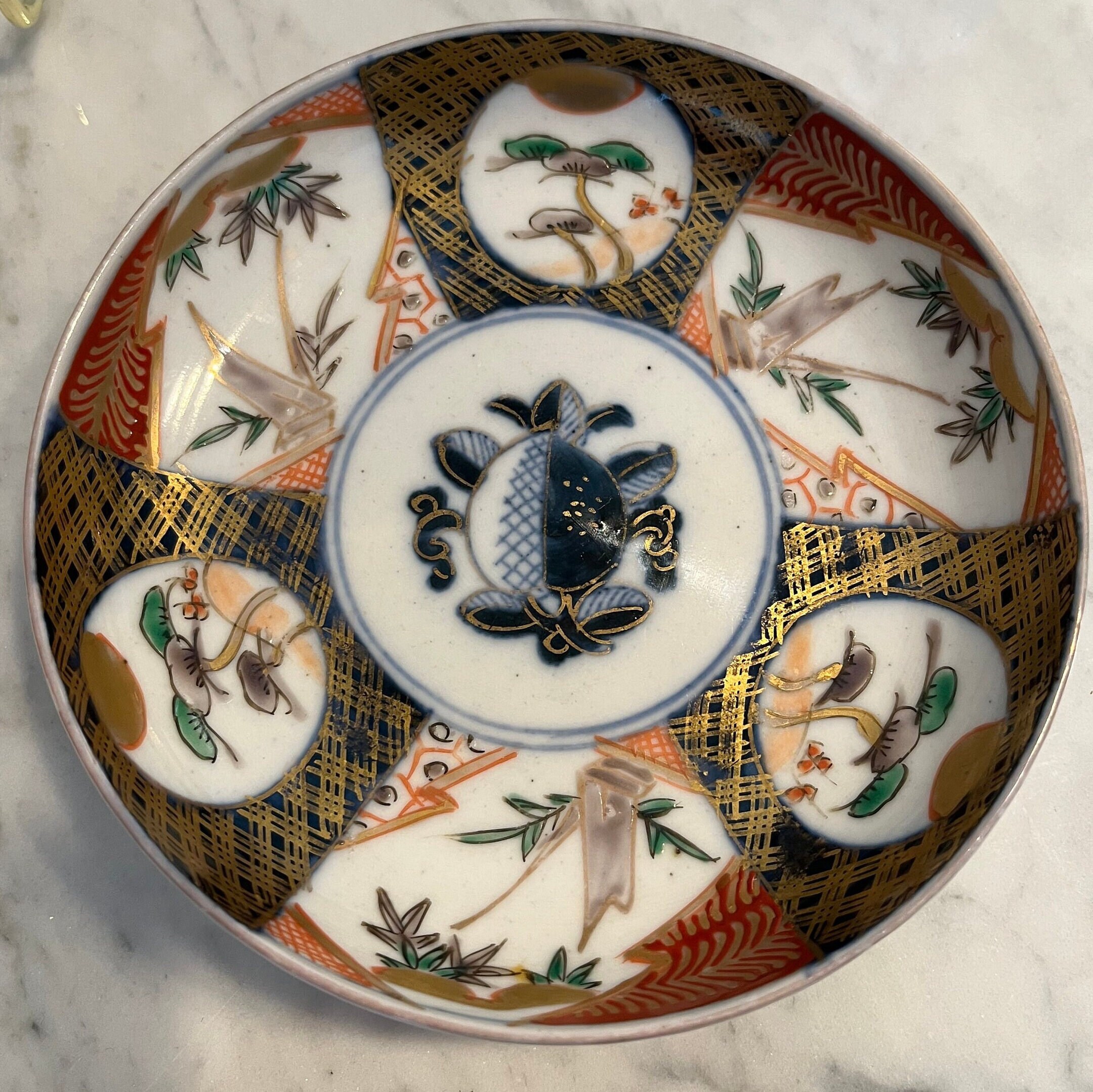 Antique Japanese Imari Plate/shallow Bowl. Blue Import Mark - Circa ...