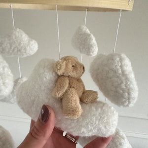 TEDDY’S DREAM Cot Mobile, Boucle Cot Mobile, Cloud Mobile, Neutral ...