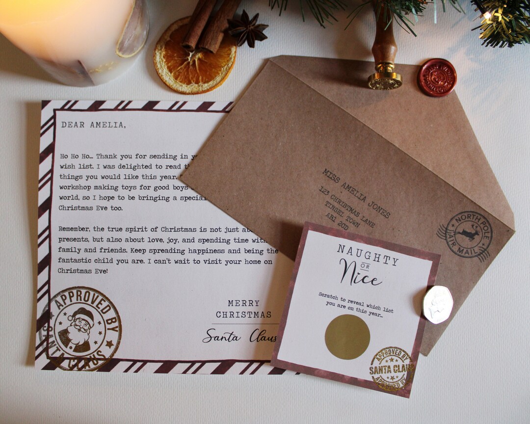Personalised Letter From Santa Christmas Letter Naughty or Nice Letter ...