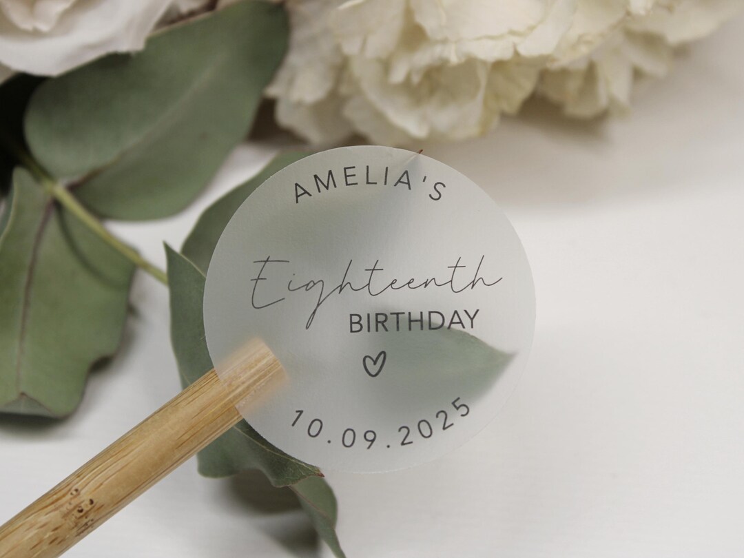 Custom Birthday Stickers Name & Age Personalised Birthday Labels White ...